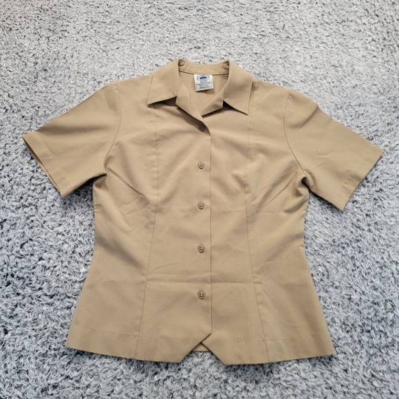 Defense Logistics Agency | Tops | Usmc Khaki Shirt Womens Brown Short ...